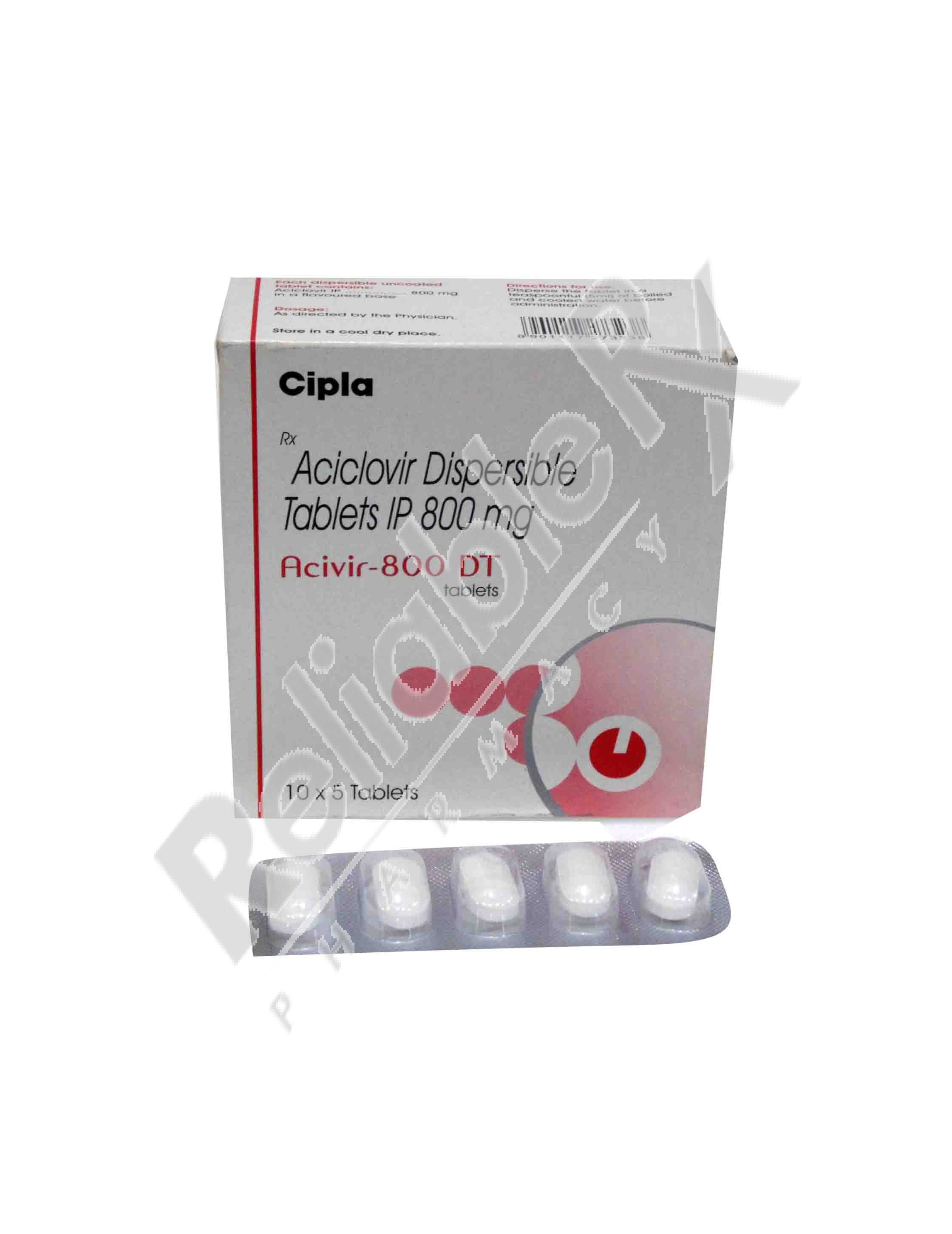 Buy Acivir Dispersible 800mg online from ReliableRxpharmacy at ...