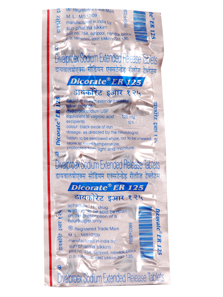 Buy Dicorate ER 125mg Tablet Online, Divalproex ER Online US - ReliableRx Pharmacy